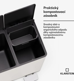 Klarstein EcoVista, odpadkový koš s kompostérem, 40 l + 3 l/koš + kompostér, Soft-Close