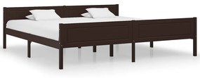Rám postele masivní borové dřevo tmavě hnědý 200 x 200 cm - Default Title