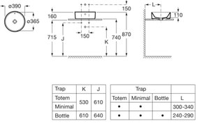 Roca A3270MJ000 - Umyvadlo na desku GAP pr. 39 cm keramika/bílá