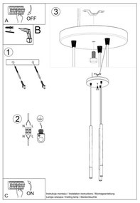 Sollux SL.0890 - Lustr na lanku MOSAIC 3xG9/12W/230V černá/měď