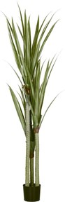 Umělá rostlina yucca HOMCOM v květináči 190 cm - 39 realistických listů pro dekoraci domova, obývacího pokoje, kanceláře a zahrady Ø17x190 cm Zelená