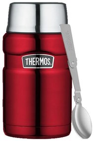 Thermos Termoska na jídlo se skládácí lžící a šálkem - Červená