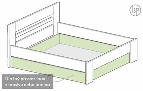 Postel z masivu s úložným prostorem SENÁTOR, masiv buk