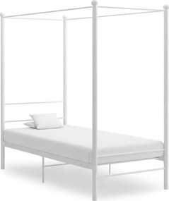 vidaXL Rám postele s nebesy kovový 90 x 200 cm [325052] Barva: Bílá