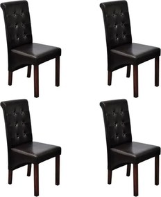 vidaXL Jídelní židle 4 ks umělá kůže [160319] Barva: Hnědá