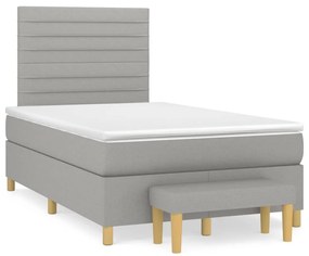 Box spring postel s matrací světle šedá 120x190 cm textil