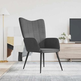 Relaxační židle tmavě šedá textil 327942