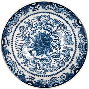Bílá keramická miska s modrým vzorem Mibbo - Ø 15*5 cm / 350 ml