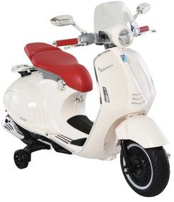 HOMCOM Elektrické dětské vozidlo motorka MP3 hudební osvětlení 3-6 let PP Bílá 108x49x75cm | Aosom
