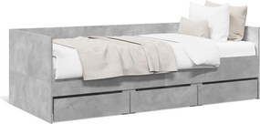 Válenda se zásuvkami bez matrace betonově šedá 90 x 190 cm 3280828
