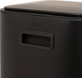 Odpadkový koš s pedálem DELTA, kovový, 30 l, černý