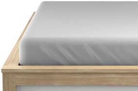 Napínací prostěradlo z mikrovlákna světle šedé 90 x 200 cm