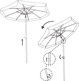 Zahradní slunečník 160 cm, meloun SPRINGOS VIVA BU0020