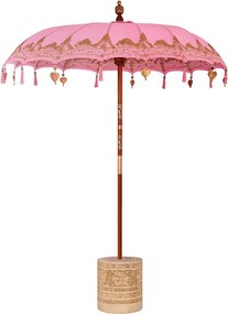 Balijský deštník se základnou Růžová 185 x 185 x 260 cm 3356904