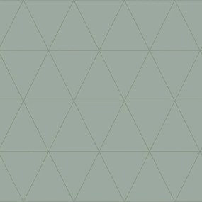 Origin Zelená vliesová tapeta, metalické obrysy trojúhelníků 347714 rozměry 0,53 x 10,05 m