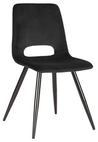 Černá sametová jídelní židle LABEL51 Bhezz