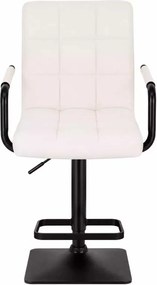 LuxuryForm DESIGN Barová židle VERONA BLACK na černé hranaté podstavě - bílá