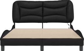 Rám postele s LED bez matrace Hvar černý 140 x 200 cm 3213934