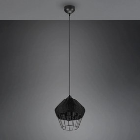 Závěsné svítidlo Borka, jedno světlo, Ø 30 cm, černá barva