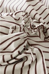 Krémové/tmavě hnědé napínací prostěradlo z bio bavlny 90x200 cm Sima – Jotex