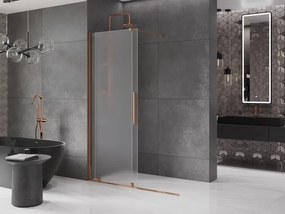 Mexen Velar posuvná sprchová stěna Walk-in 130 x 200 cm, matné sklo 8 mm, růžové zlato - 871-130-000-33-60