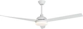 NV 9953198 Stropní ventilátor se světlem FLOW matná bílá ocel a sklo bílá 5ti rychlostní dálkové ovládání 37W LED 3000K - NOVA LUCE