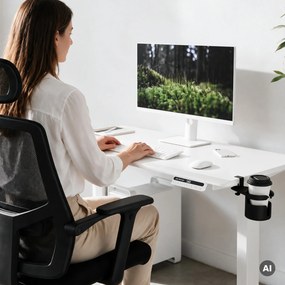 Elektrický stůl s nastavitelnou výškou ergonomický bílý,1200x600 mm: ARIA