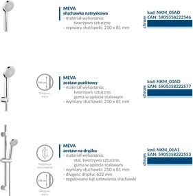 Kuchinox Meva, sprchová sada s ruční sprchovou hlavicí, chromová, LAV-NKM_00AD
