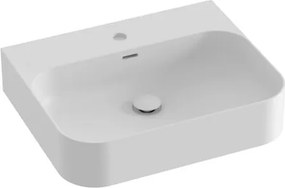 Umyvadlo Ravak Ceramic Slim 55,3x45,2 cm bílá matná mat otvor pro baterii uprostřed XJX0E155006