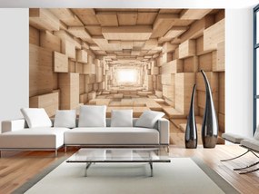 Murando DeLuxe 3D tapeta tunel ze dřeva Velikost (šířka x výška): 350x245 cm