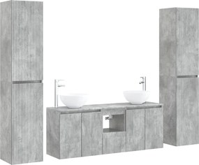 Sada koupelnového nábytku 5 ks Betonově šedá 33 x 34,5 x 160 cm 3406026
