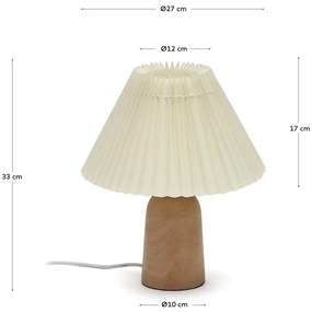 Béžová/v přírodní barvě stolní lampa z kaučukového dřeva s textilním stínidlem (výška 33 cm) Benicarlo – Kave Home
