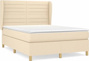 Box spring postel s matrací krémová 140x190 cm textil 3128602