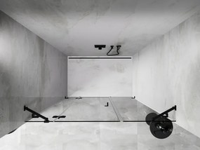 Mexen Lunar, levé otočné sprchové dveře 145 cm, čiré sklo, černý profil, 834S-145-050-70-00-L