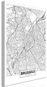 Obraz - Map of Brussels (1 Part) Vertical
