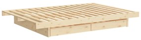 Jednolůžková postel z borovicového dřeva s úložným prostorem s roštem v přírodní barvě 120x200 cm Kanso – Karup Design