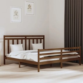 Rám postele medově hnědý masivní dřevo 200 x 200 cm,  3105338