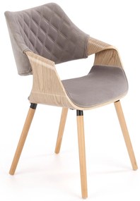 Jídelní židle Partida (šedá + dub světlý). 1008322