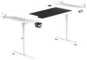 ULTRADESK HIGHLANDER XXL Bílý pracovní stůl s elektrickým nastavením Lama Plus