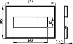 ALCAPLAST M1370 ovládací tlačítko, bílá sklo/chrom, M1370