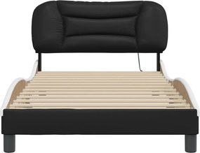 Rám postele s LED bez matrace Hvar černý a bílý 100x200 cm 3213918