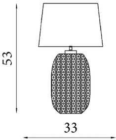 Searchlight EU44652PI Velká stolní lampa AMETHYST růžové sklo &amp; stínidlo NATURAL