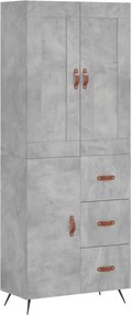 Skříň highboard betonově šedá 69,5x34x180 cm kompozitní dřevo 3199789