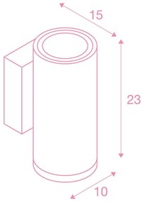 SLV 1003425 Enola Round Up/Down M, venkovní nástěnné svítidlo, LED 19W 3000/4000K, antracit, výška 23cm, IP65