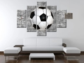 Gario Obraz s hodinami Fotbalový míč - 5 dílný Rozměry: 150 x 105 cm