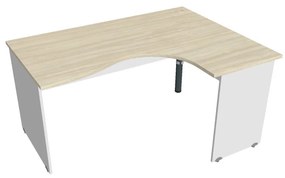 Stůl ergo levý 160*120 cm - Hobis Gate GE 2005 L Dekor stolové desky: akát, Dekor lamino podnože: bílá, Barva nohy: černá