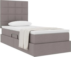 Postel s úložným prostorem a matrací Taupe 100 x 200 cm textil 3371763
