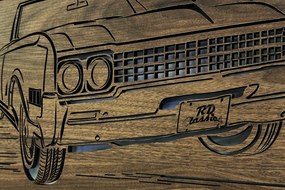 Li-Go "Oldsmobile" světelný obraz 230V 120x50 cm provedení povrchu: ořech
