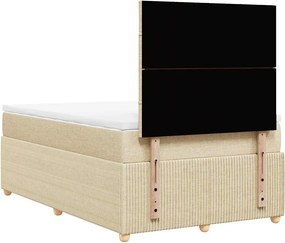 Box spring postel s matrací krémová 120x200 cm textil 3292028