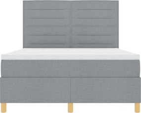 Postel s boxspringem s matrací Světle šedá 140 x 200 cm textil 3339546